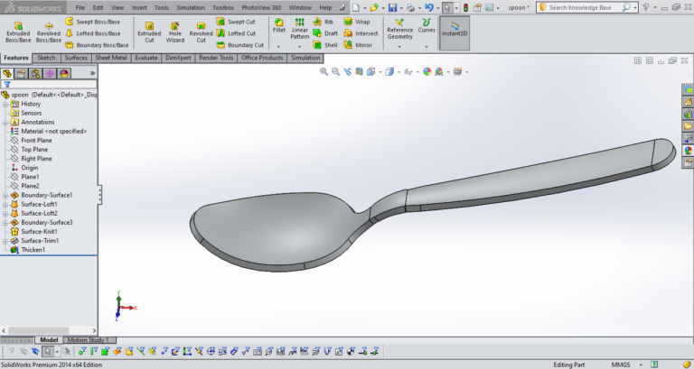 Spoon design in solidworks » MechBasic.com
