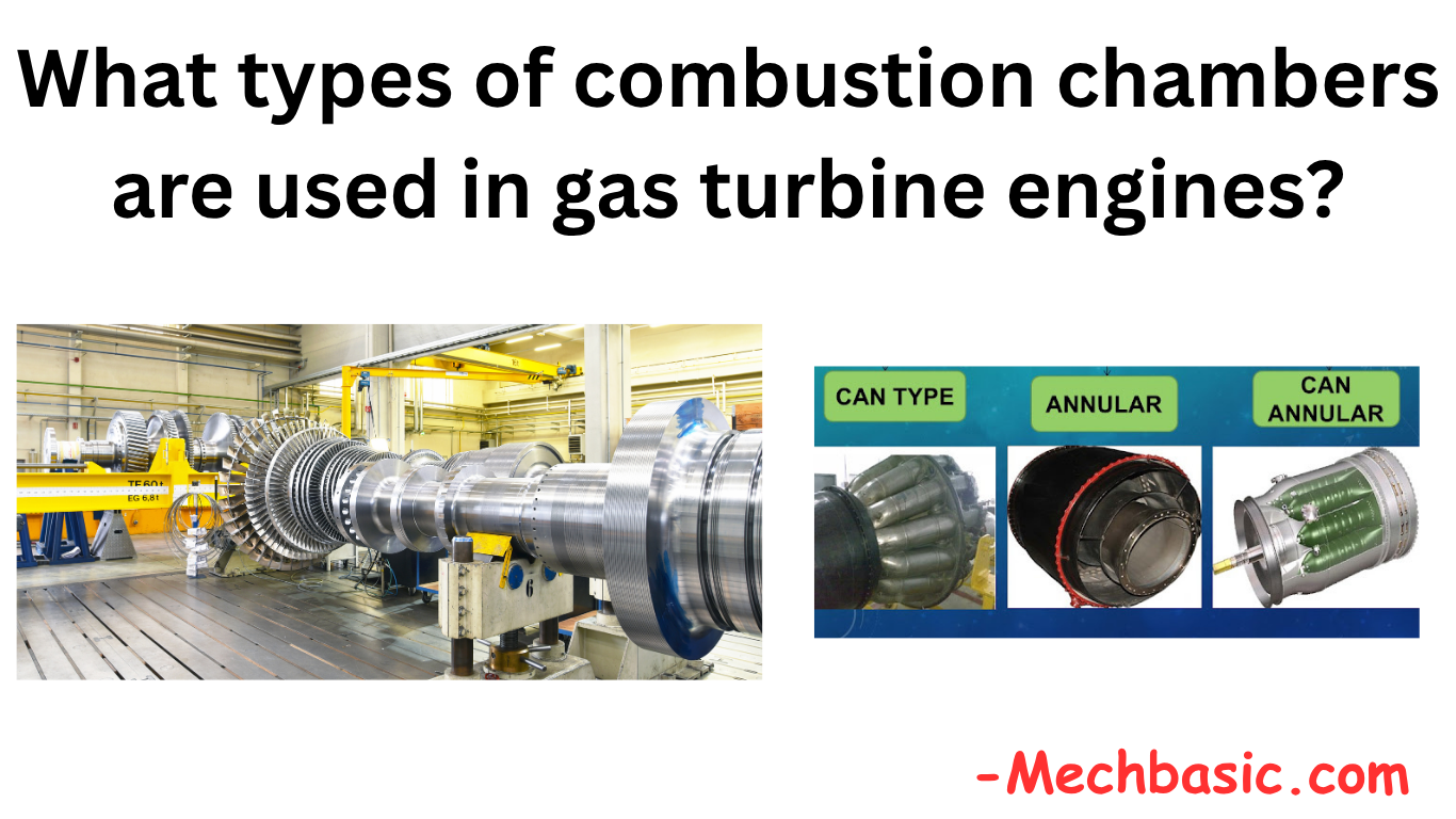 What types of combustion chambers are used in gas turbine engines?