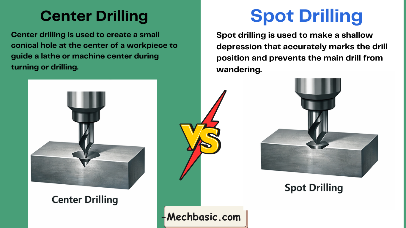 Center Drilling Vs Spot Drilling-8 Differences